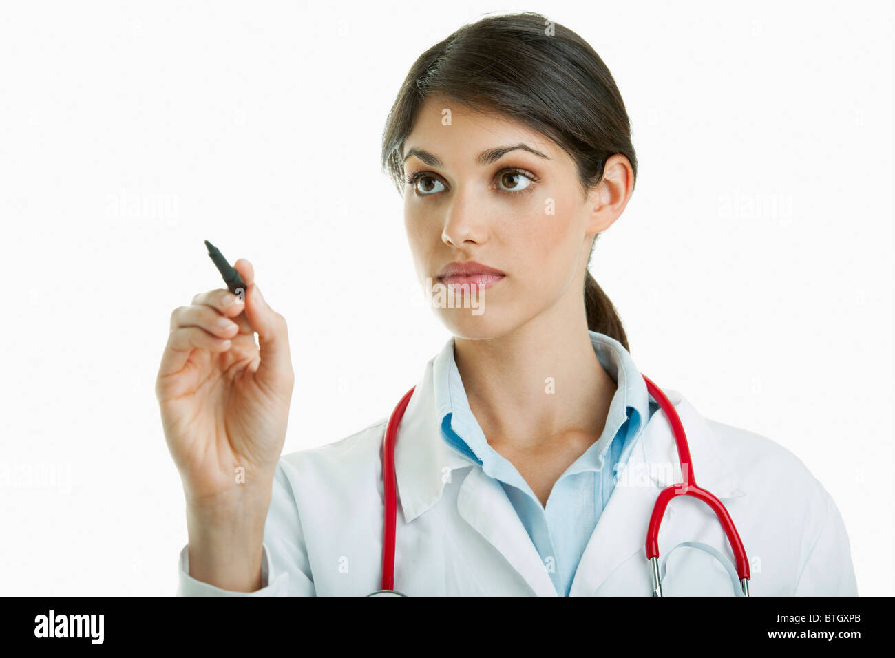 Doctor writing with pen Stock Photo - Alamy