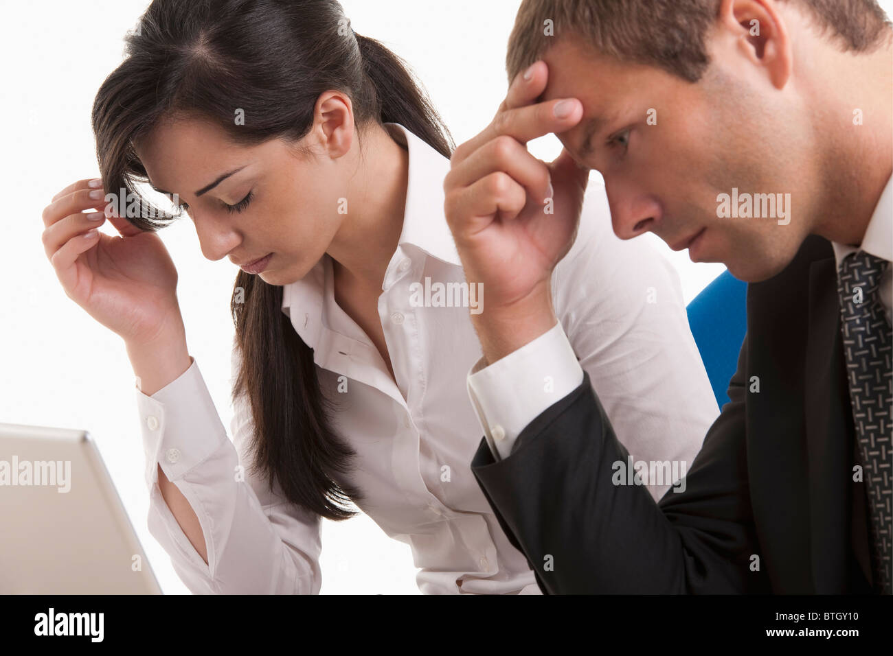 Man and woman dealing with failure Stock Photo - Alamy