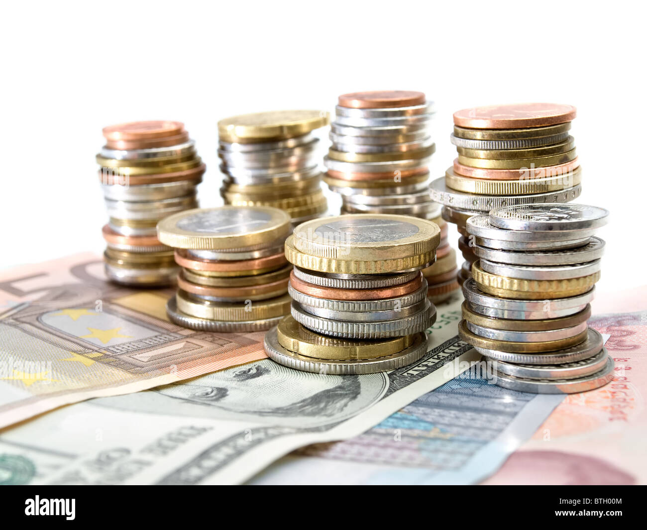 Money currencies over white background, useful for financial and ...
