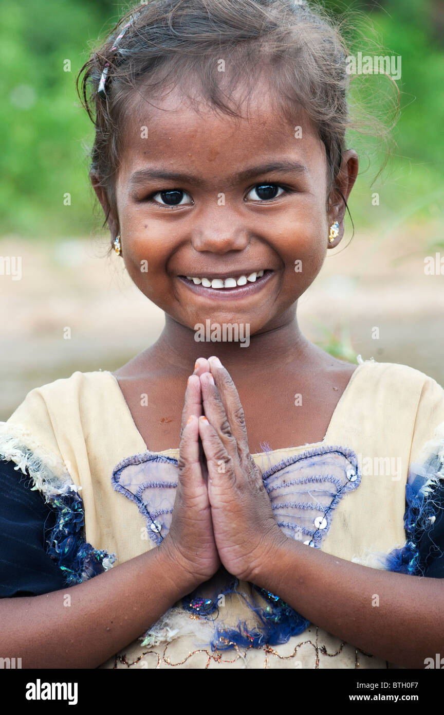 Smiling happy Indian village girl. India Stock Photo - Alamy