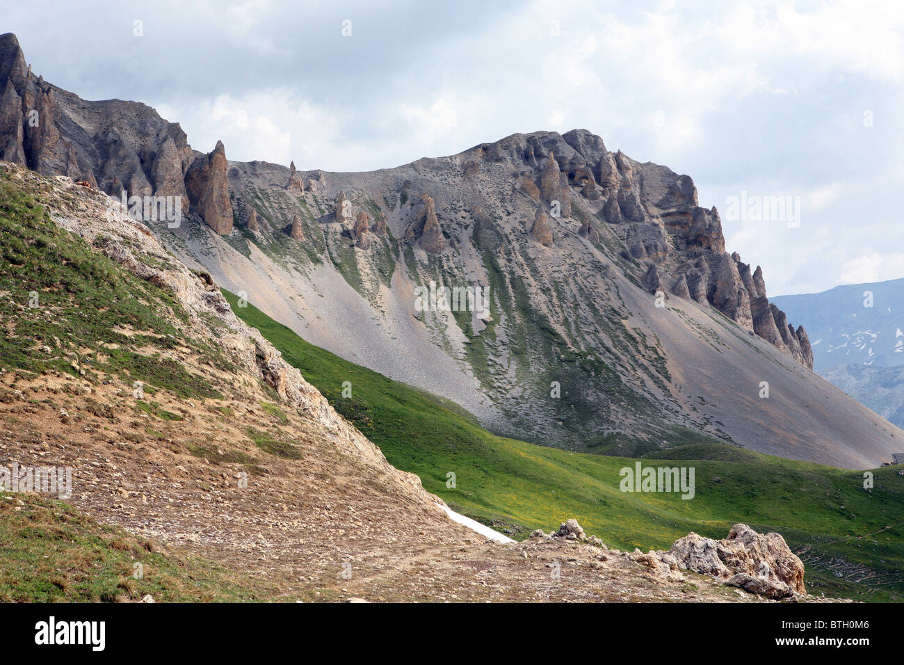 Eye of the needle or Aguille Percee area near Tignes Val d'Isere in the ...