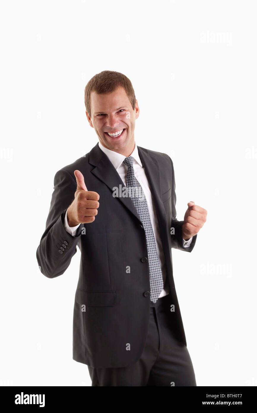 Man signing thumbs up Stock Photo - Alamy