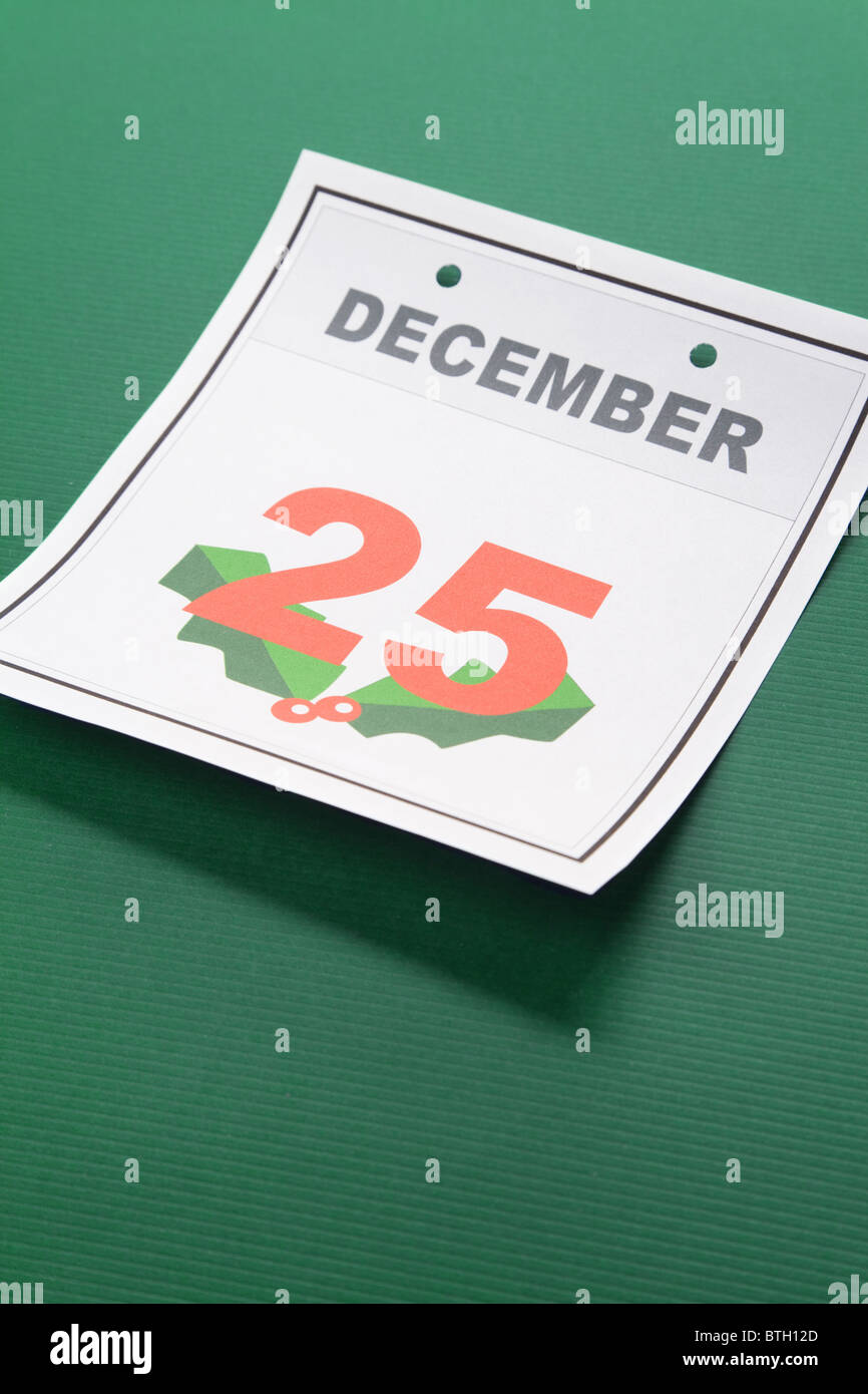 Christmas day, calendar December 25 for background Stock Photo - Alamy