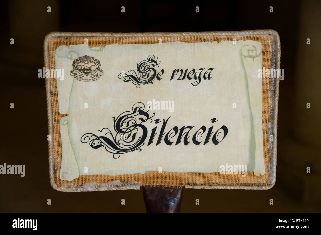 Church Silencio Silence Sign Almodovar Del Rio Spain Spanish Stock ...