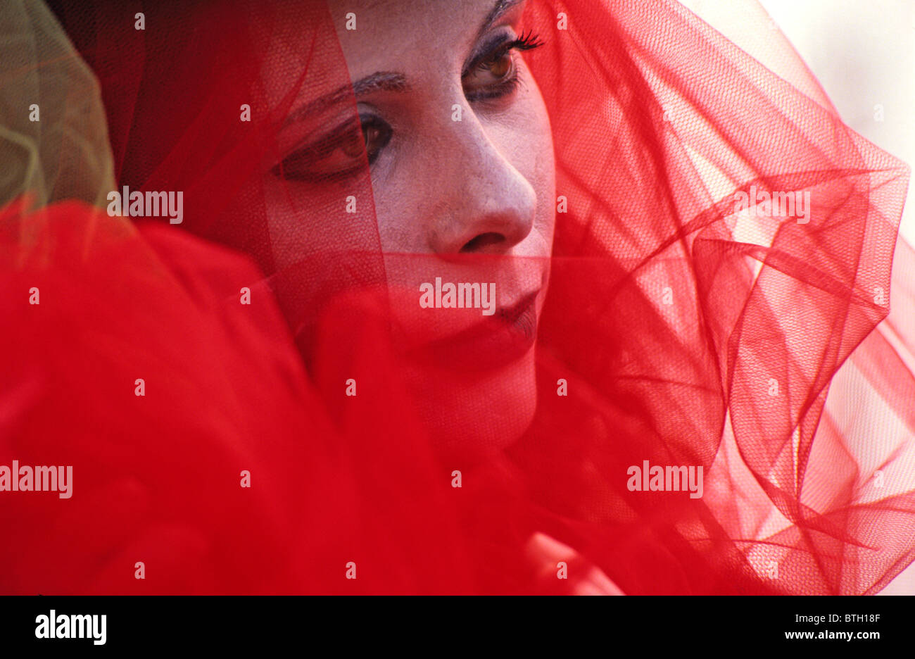 A bright and colourful entertainment by young girls as clowns at the ...