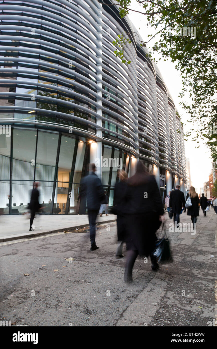 Pedestrains rush past the Walbrook building, London, England Stock ...