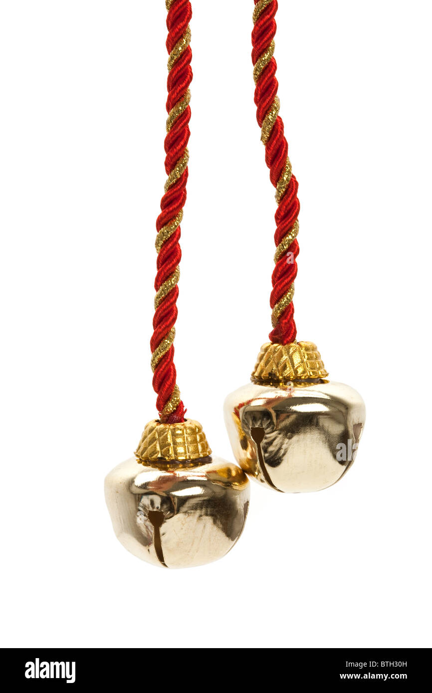 Christmas Bells with white background Stock Photo - Alamy