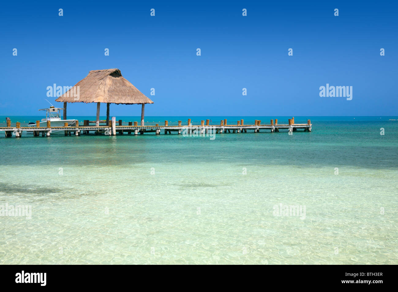 pier on the Isla Contoy, Mexico Stock Photo - Alamy
