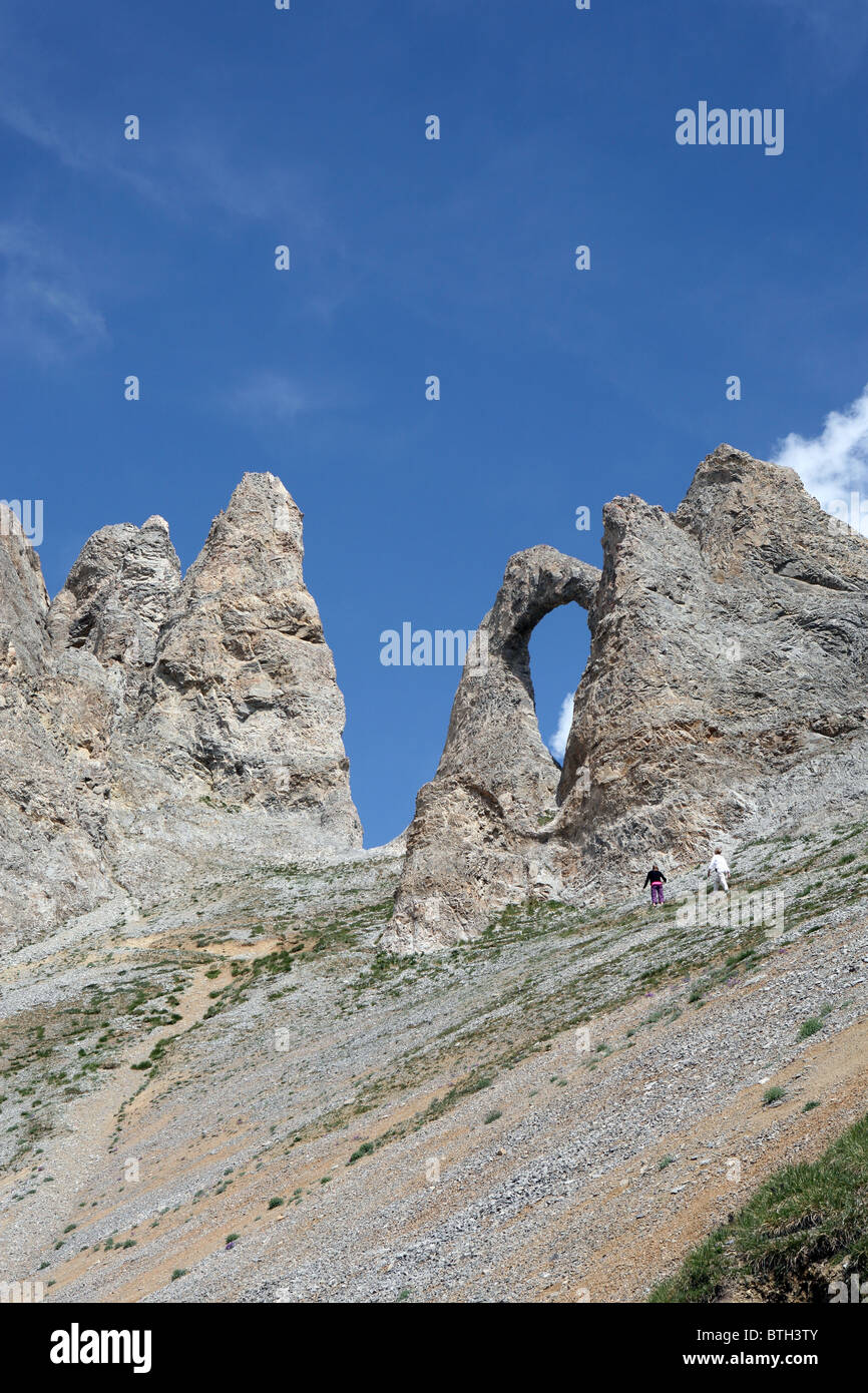 Eye of the needle or Aguille Percee area near Tignes Val d'Isere in the ...