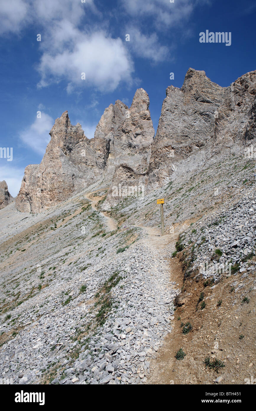 Eye of the needle or Aguille Percee area near Tignes Val d'Isere in the ...