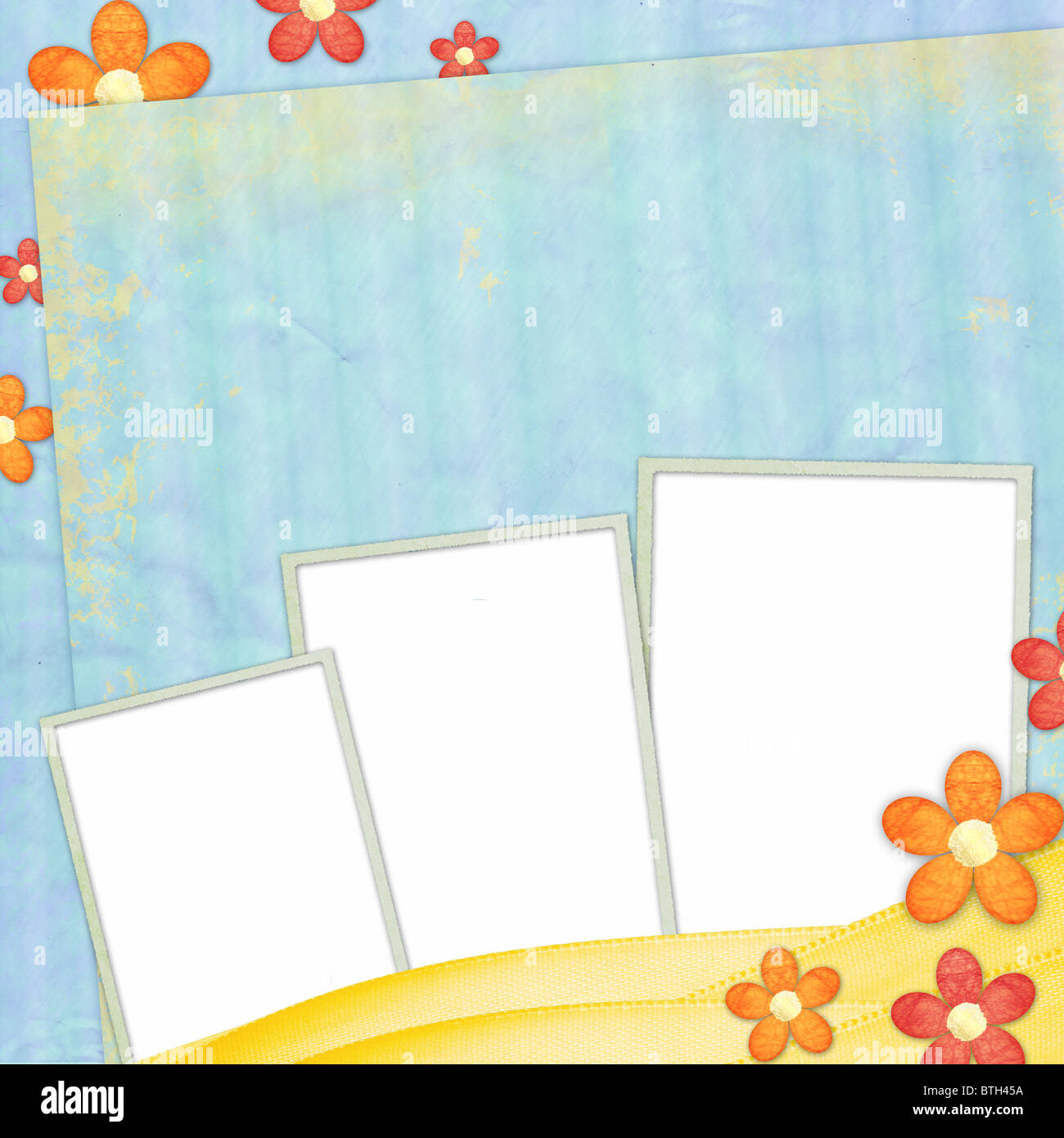 Spring background with frames Stock Photo - Alamy