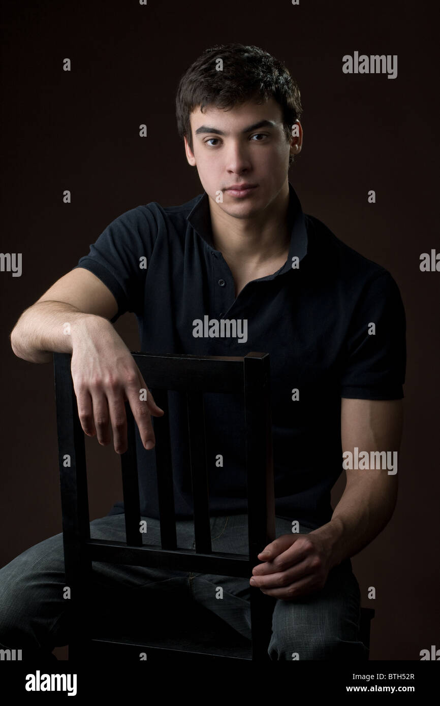 portrait of a young man in studio Stock Photo - Alamy