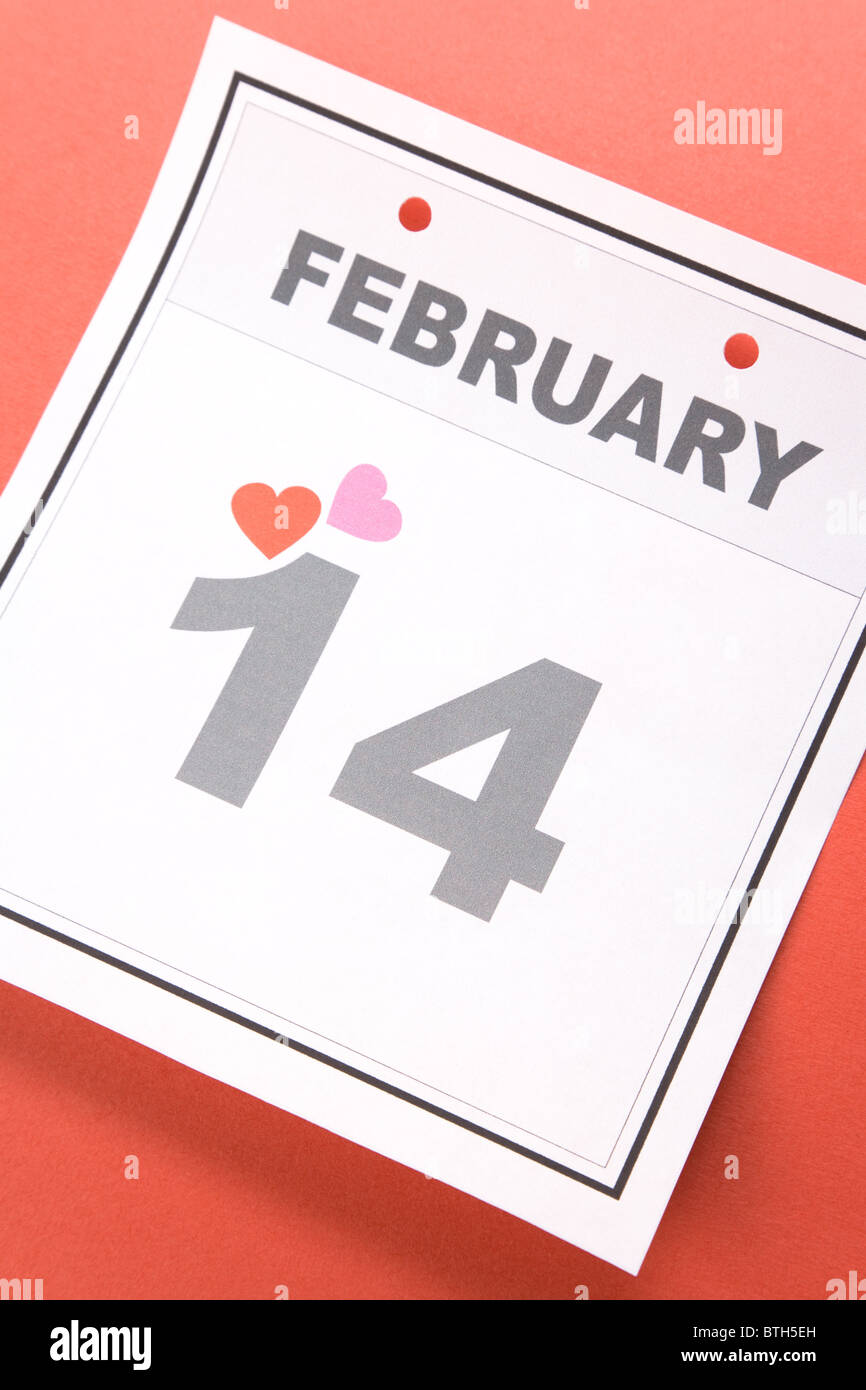 Valentine's Day, calendar date February 14 for background Stock Photo ...