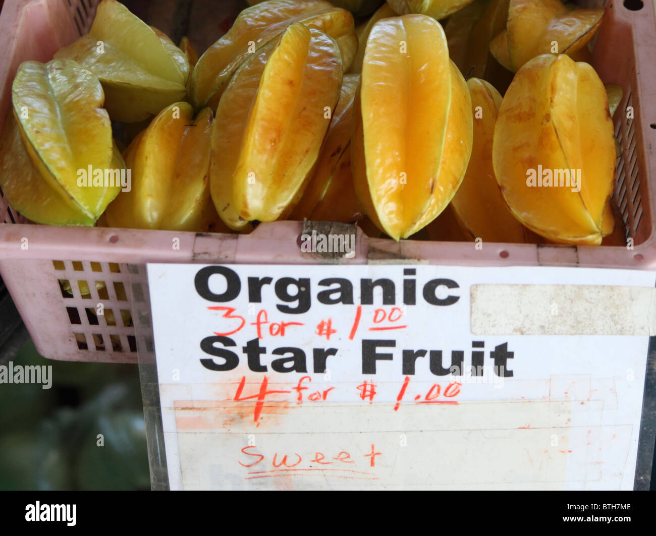 Organic star fruit for sale at the Hilo Farmers Market on the Big ...
