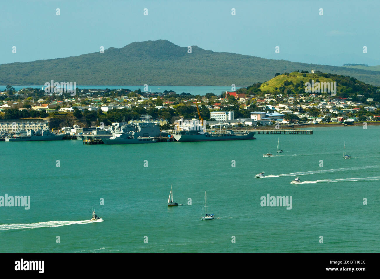 View of Rangitoto Island, Mount Victoria and Devonport, Auckland Stock ...