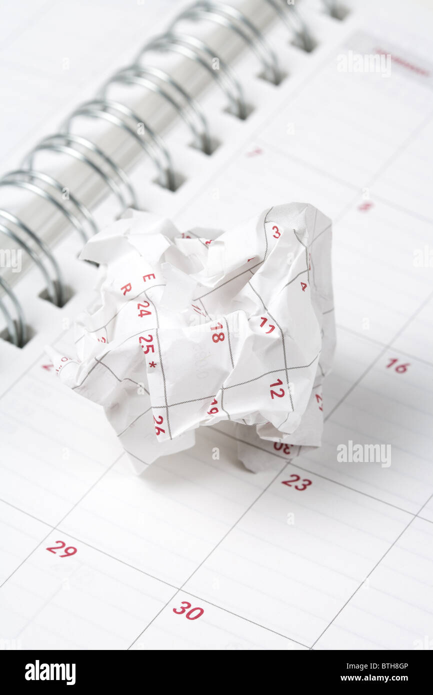 Calendar paper ball, concept of time planning, Wasting Time ...