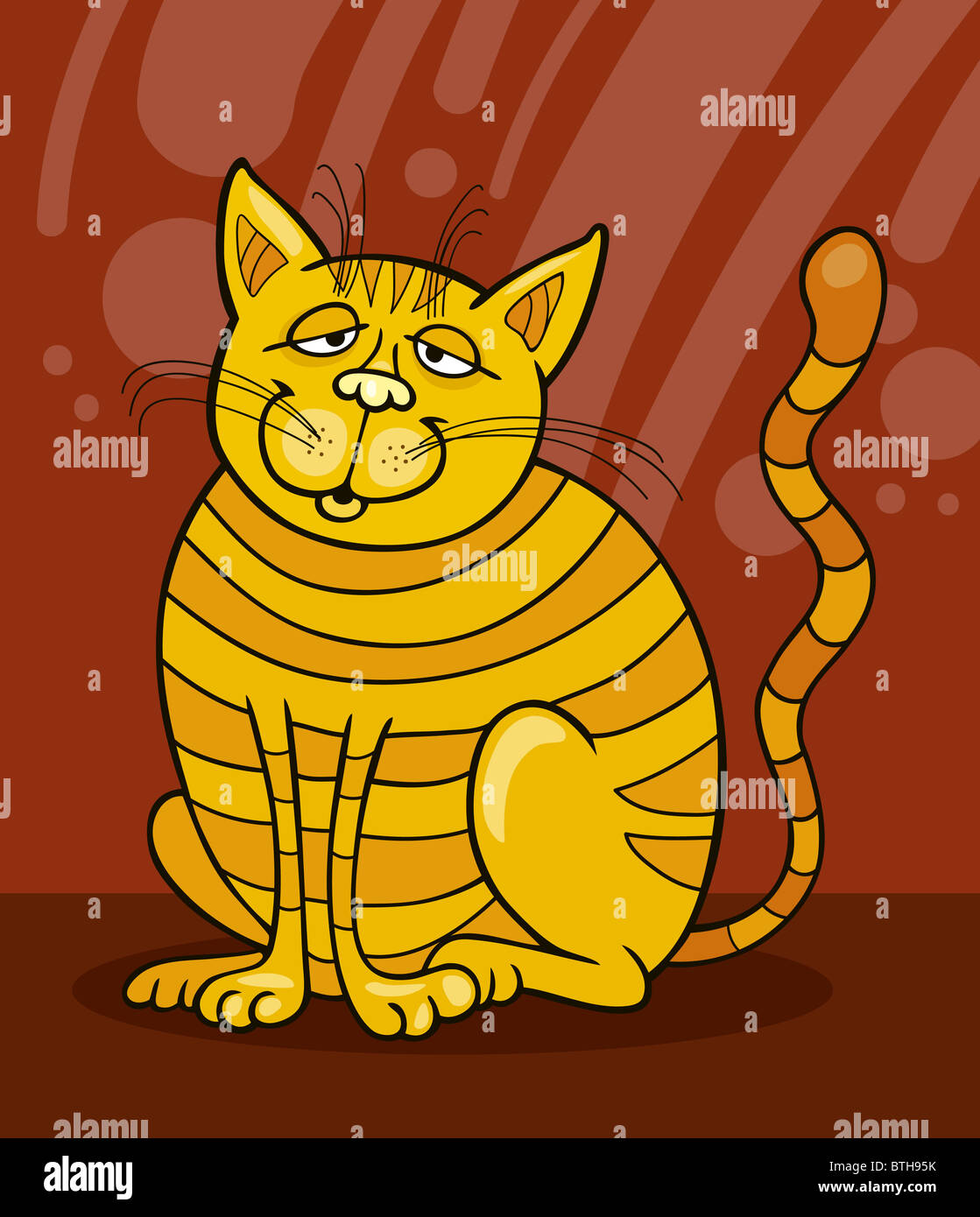 Illustration of smiling Yellow Cat Stock Photo - Alamy