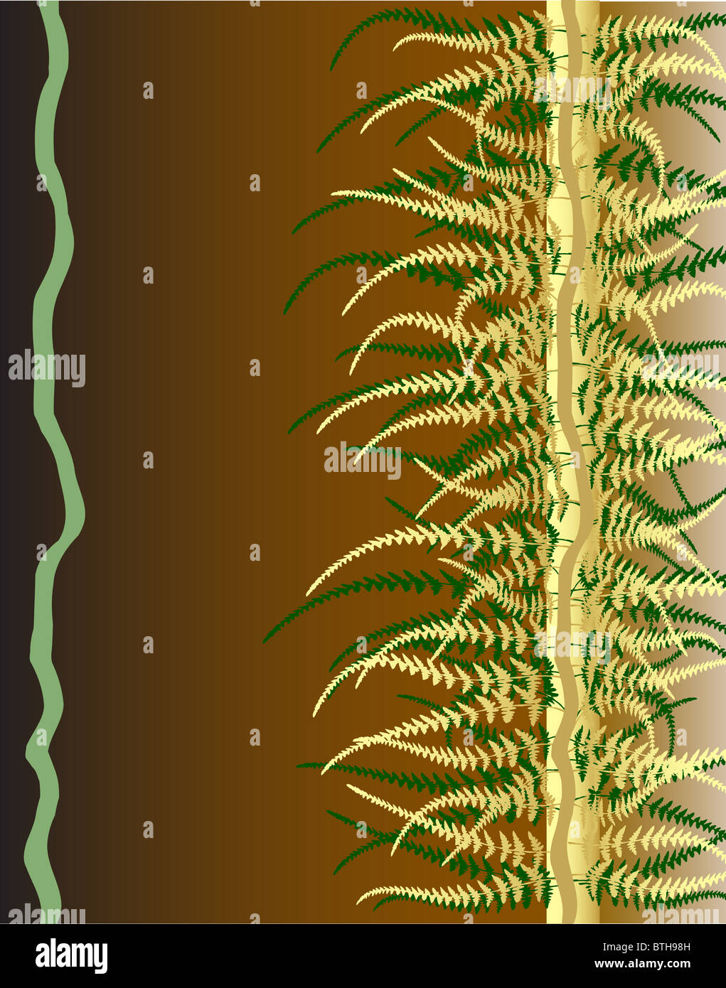 Illustrated design of a fern covered vine Stock Photo - Alamy