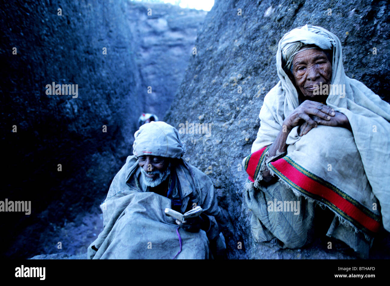 Early morning scene by the old churches of Lalibela Stock Photo - Alamy