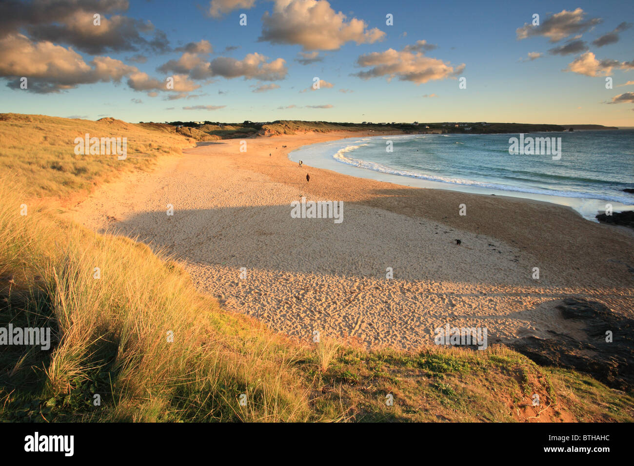 Constantine Bay autumn afternoon, North Cornwall, England, UK Stock ...