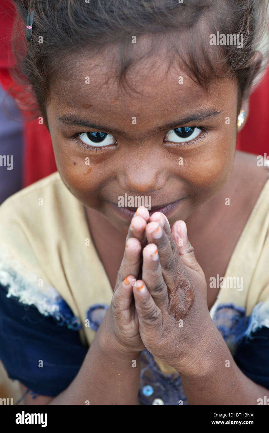 Smiling happy Indian village girl. India Stock Photo - Alamy