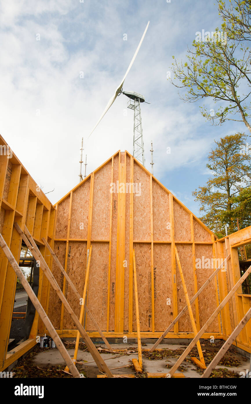 An architect designed eco house with a wind turbine which will provide ...
