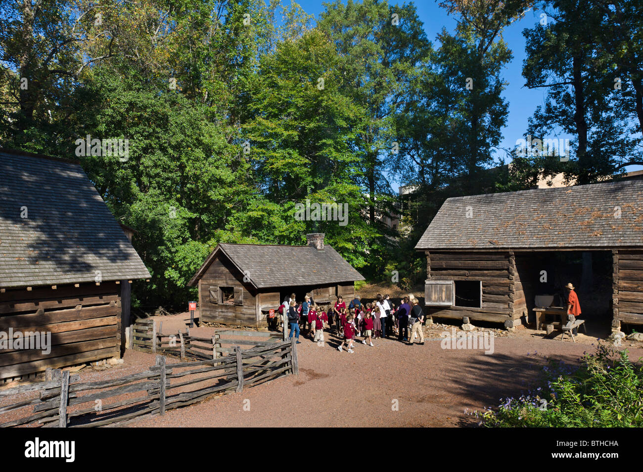 Schoolchildren visiting the Tullie Smith Farm in the Atlanta History ...