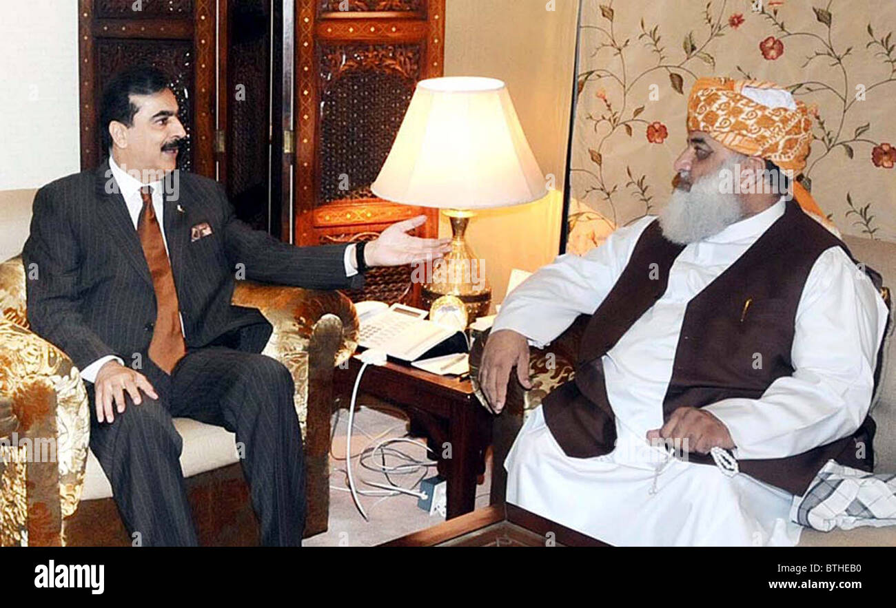 Prime Minister, Syed Yousuf Raza Gillani talks with Mulana Fazlr Rehman ...