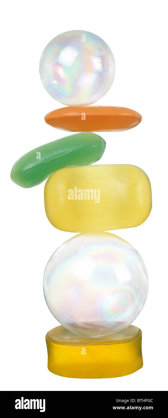 Soap Stacked with bubbles Stock Photo - Alamy