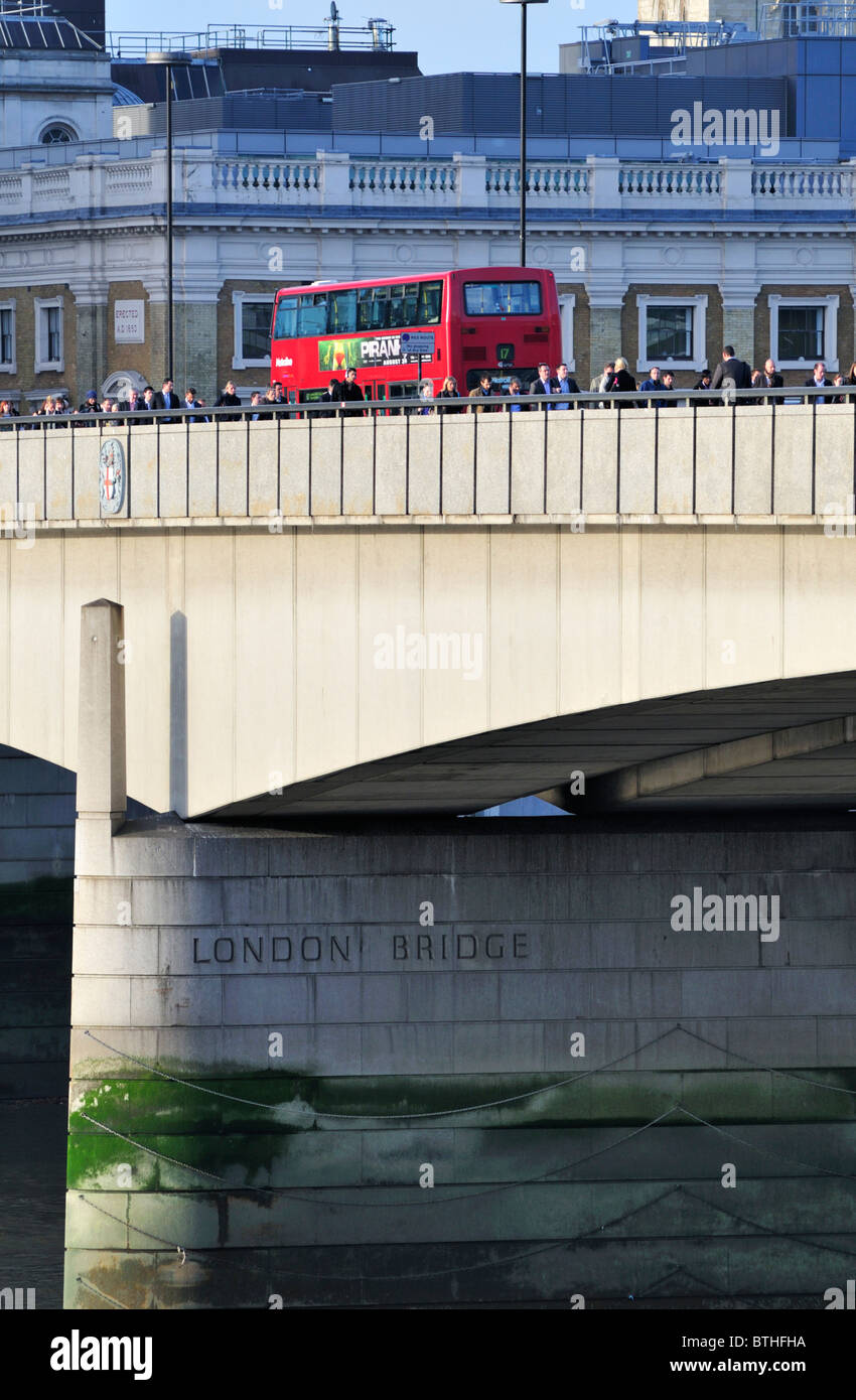 Rush Hour commuters walking, London Bridge, London, United Kingdom ...