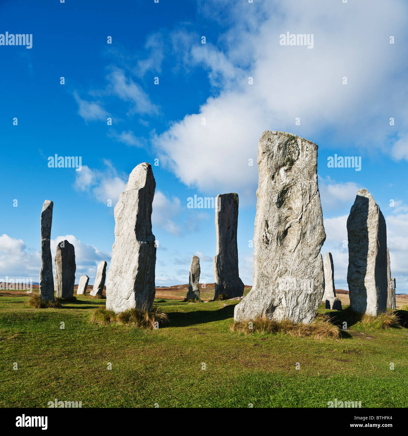 Callanish standing stones in daylight, Callanish, Isle of Lewis, Outer ...