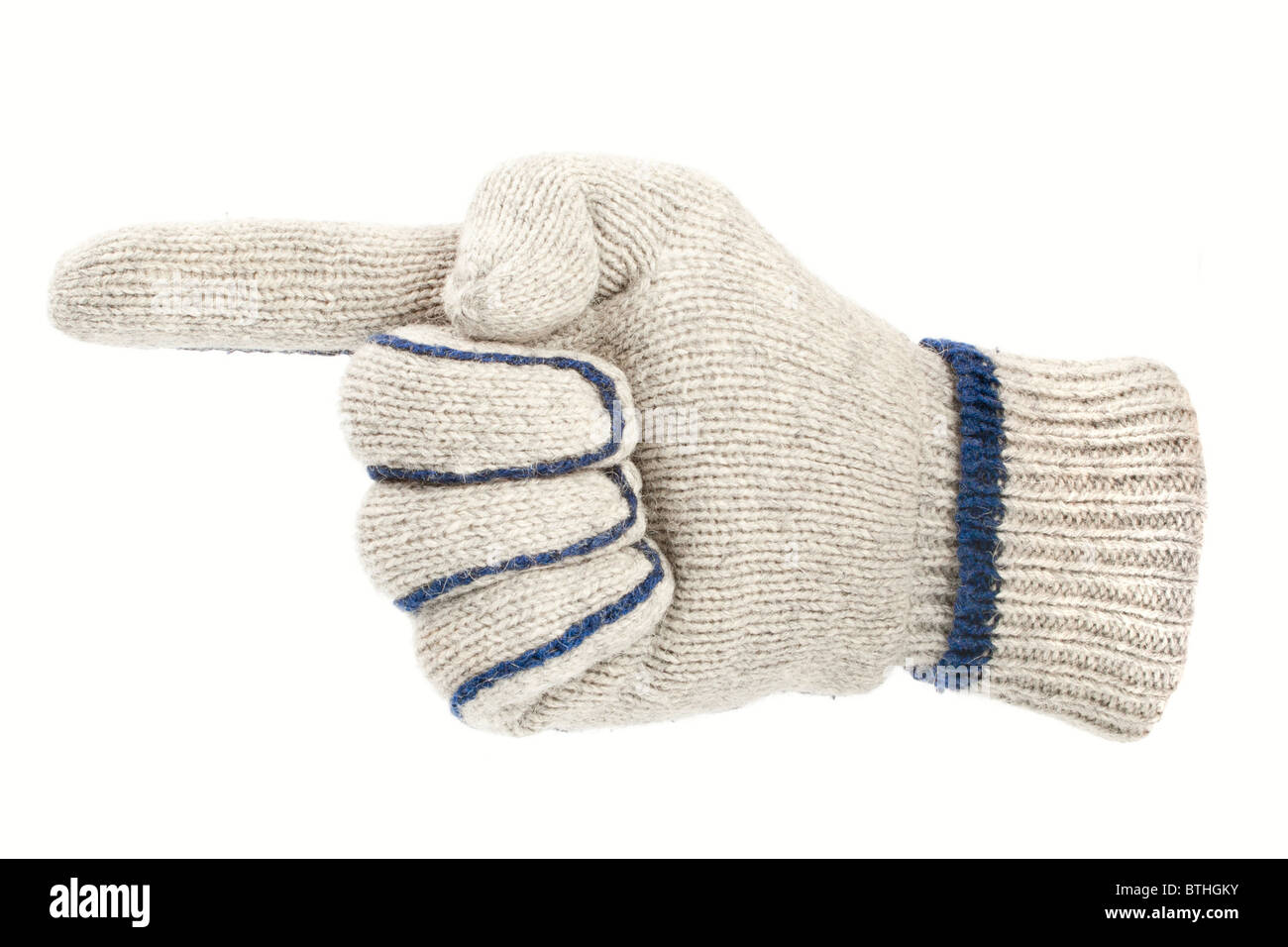 White glove pointing direction isolated on white Stock Photo - Alamy