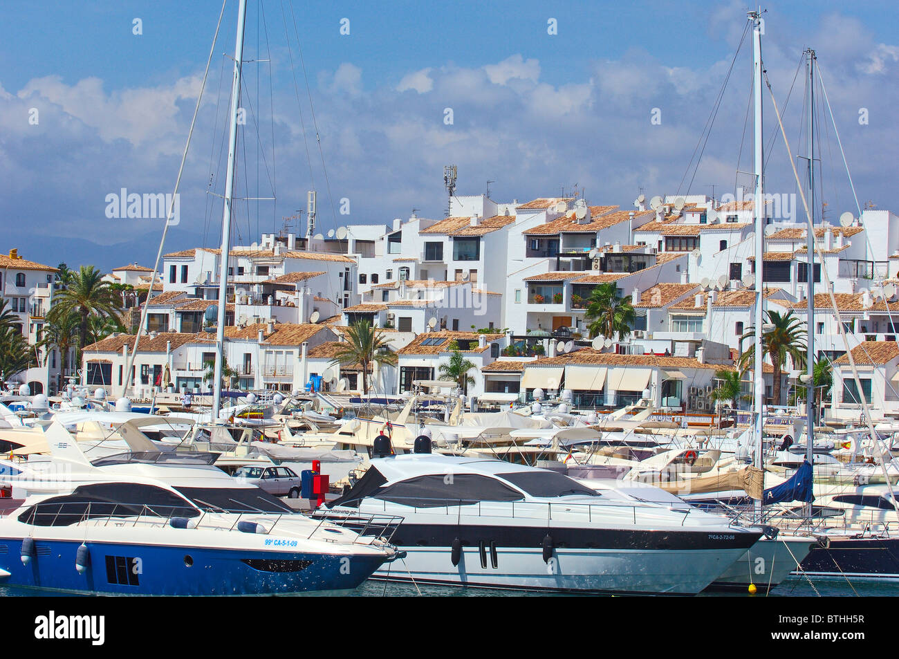 Exclusive yacht harbour of Puerto Banús, Marbella, Costa del Sol ...