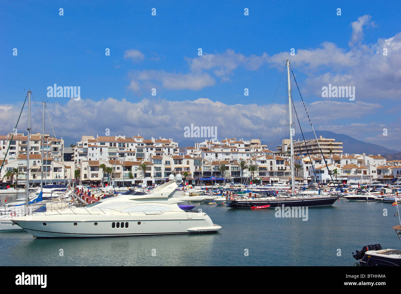 Exclusive yacht harbour of Puerto Banús, Marbella, Costa del Sol ...