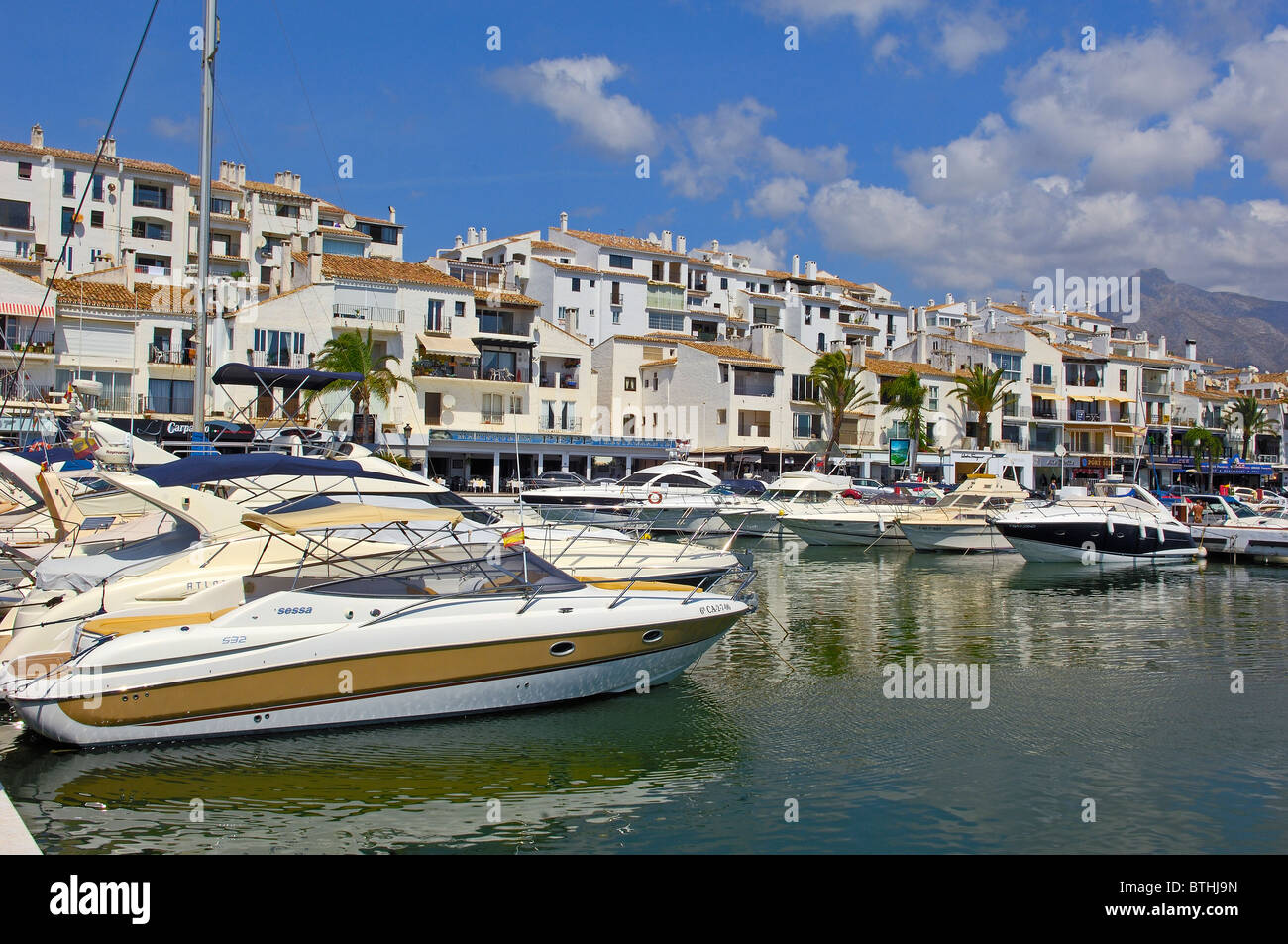 Exclusive yacht harbour of Puerto Banús, Marbella, Costa del Sol ...