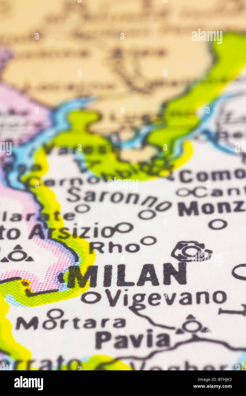 Milan map hi-res stock photography and images - Alamy