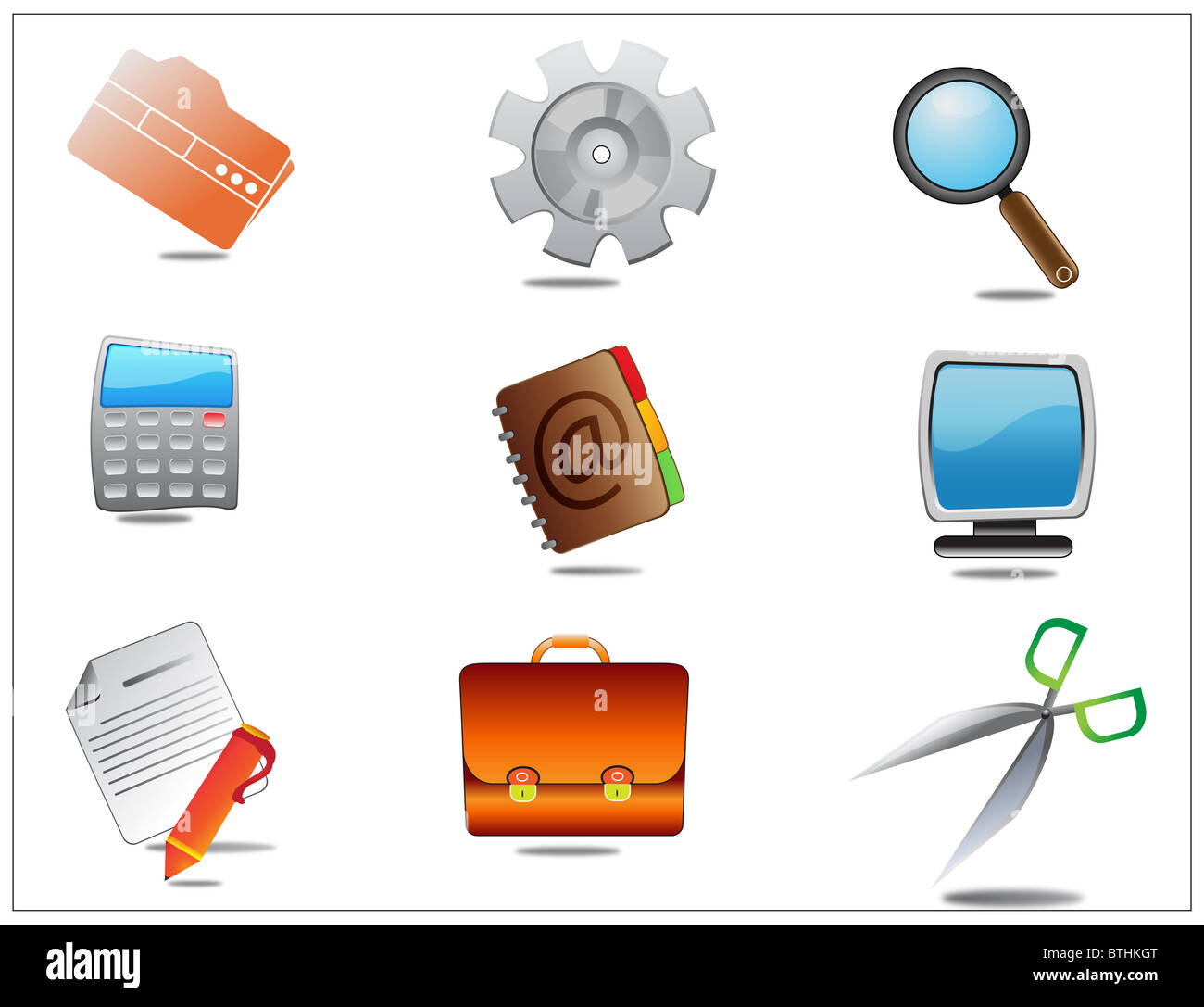 Icons of web and Internet objects isolated on white background Stock ...