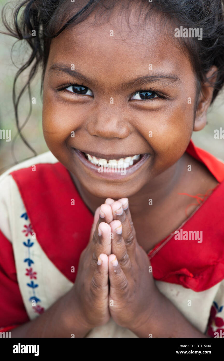 Smiling happy Indian village girl Stock Photo - Alamy