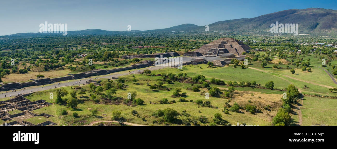 Teotihuacan, Pyramid of the Moon, panoramic view from the Pyramid of ...