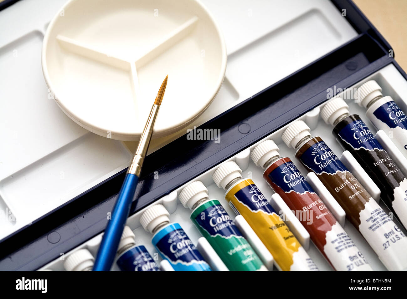 Water colours painting set Stock Photo - Alamy
