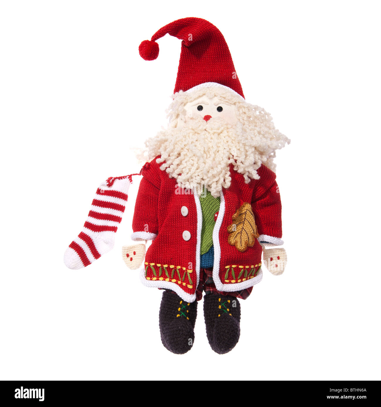 Photography of Santa claus with sock, christmas toy Stock Photo - Alamy