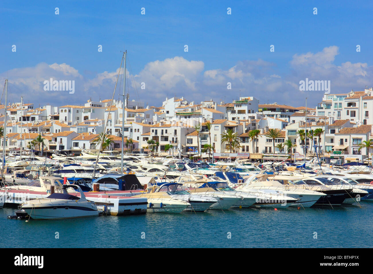 Exclusive yacht harbour of Puerto Banús, Marbella, Costa del Sol ...