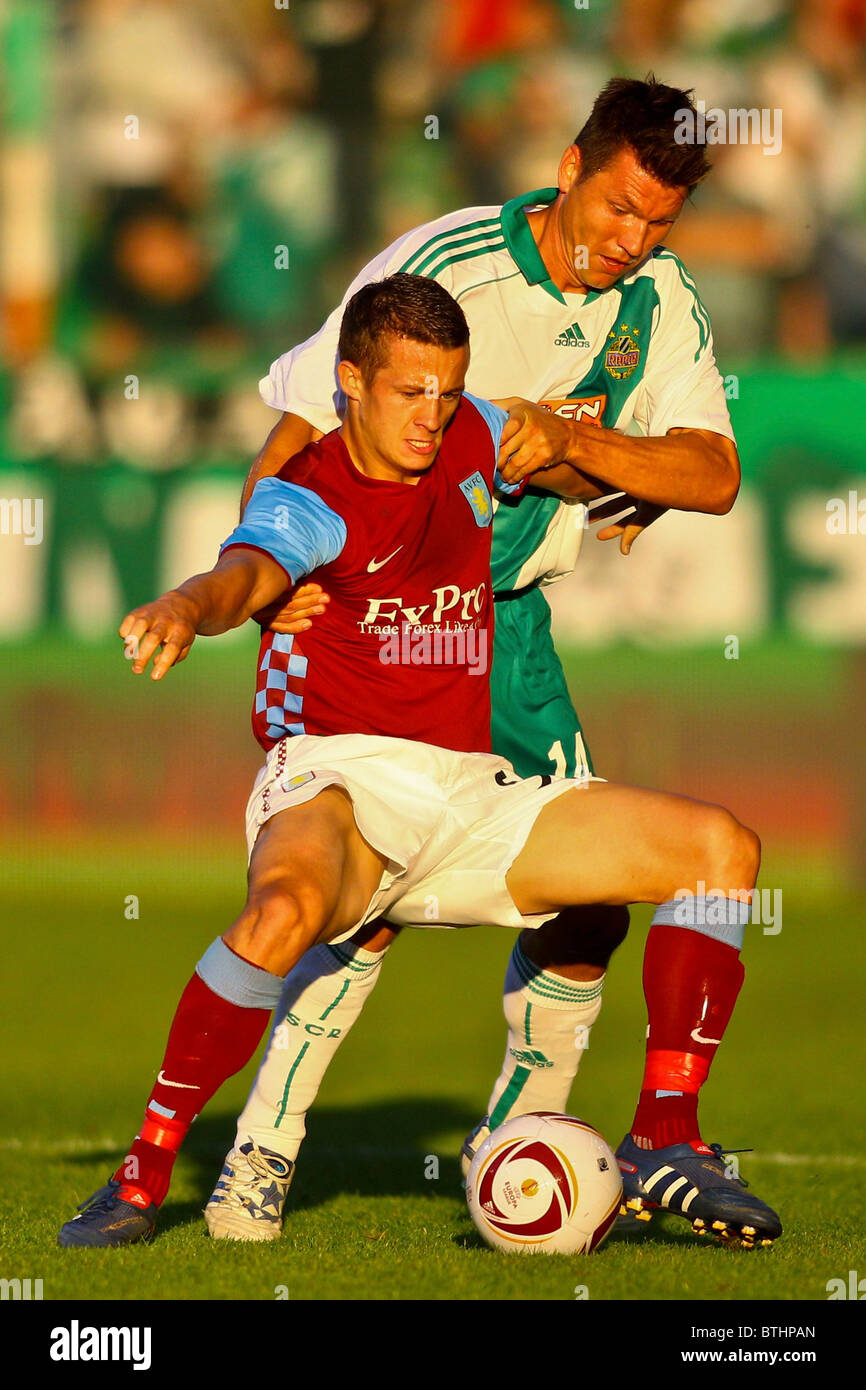 VIENNA, AUSTRIA - August 19 SK Rapid achieves a 1:1 draw against Aston ...