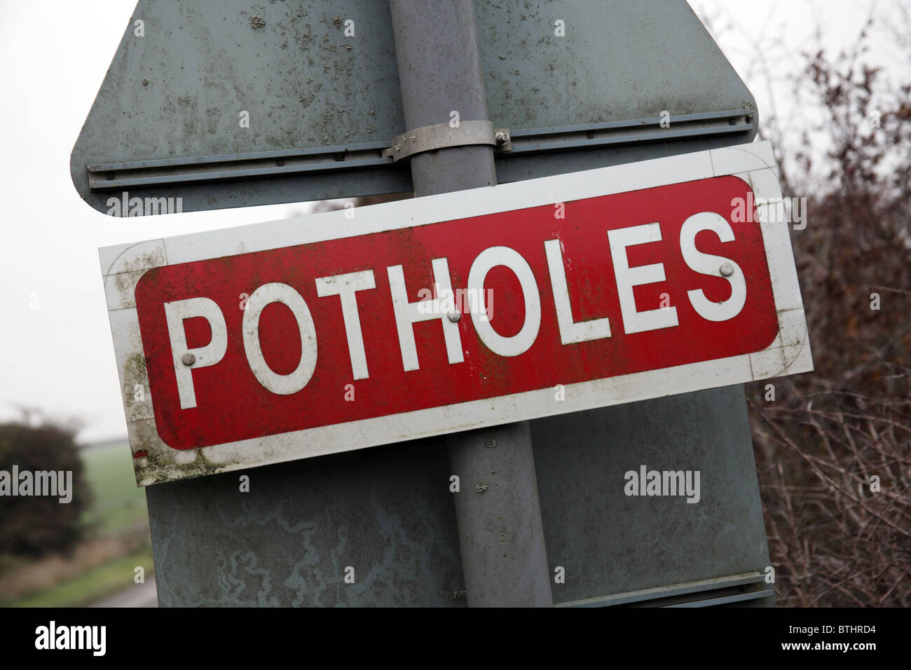 Potholes Sign High Resolution Stock Photography and Images - Alamy
