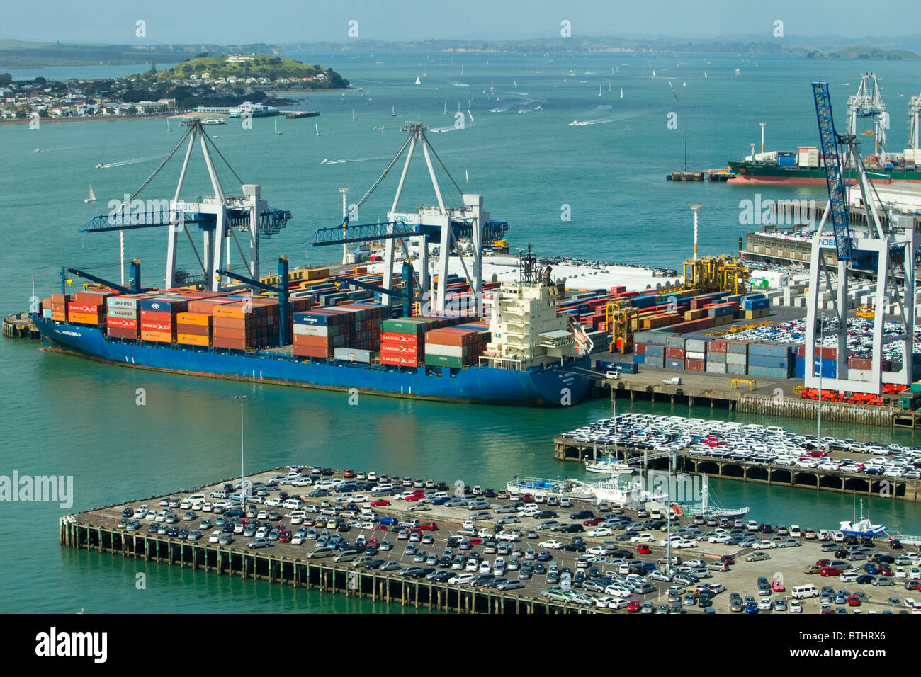 View of Port of Auckland, Auckland, New Zealand Stock Photo - Alamy