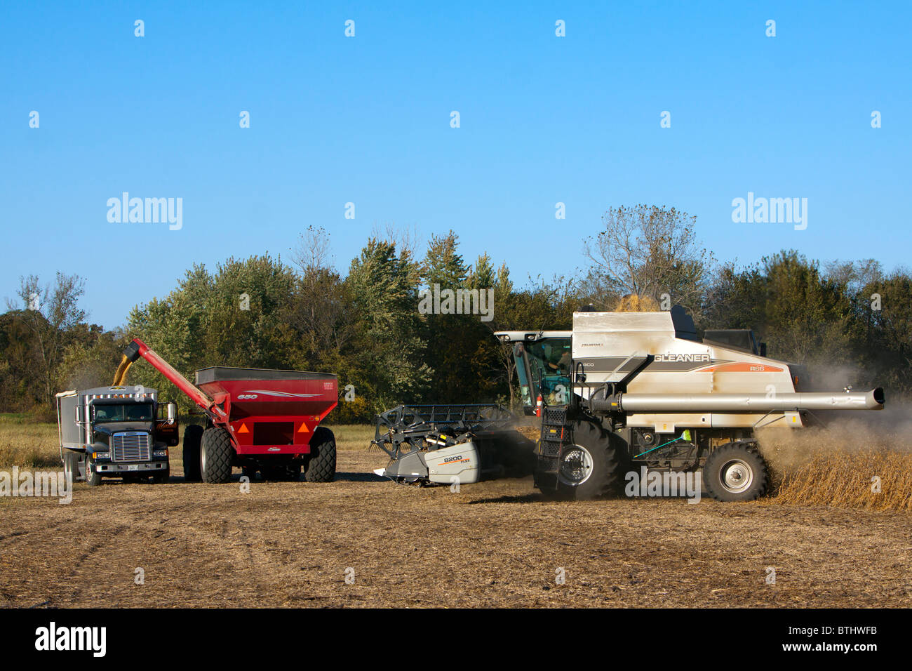 Combine harvesting soy beans hi-res stock photography and images - Alamy
