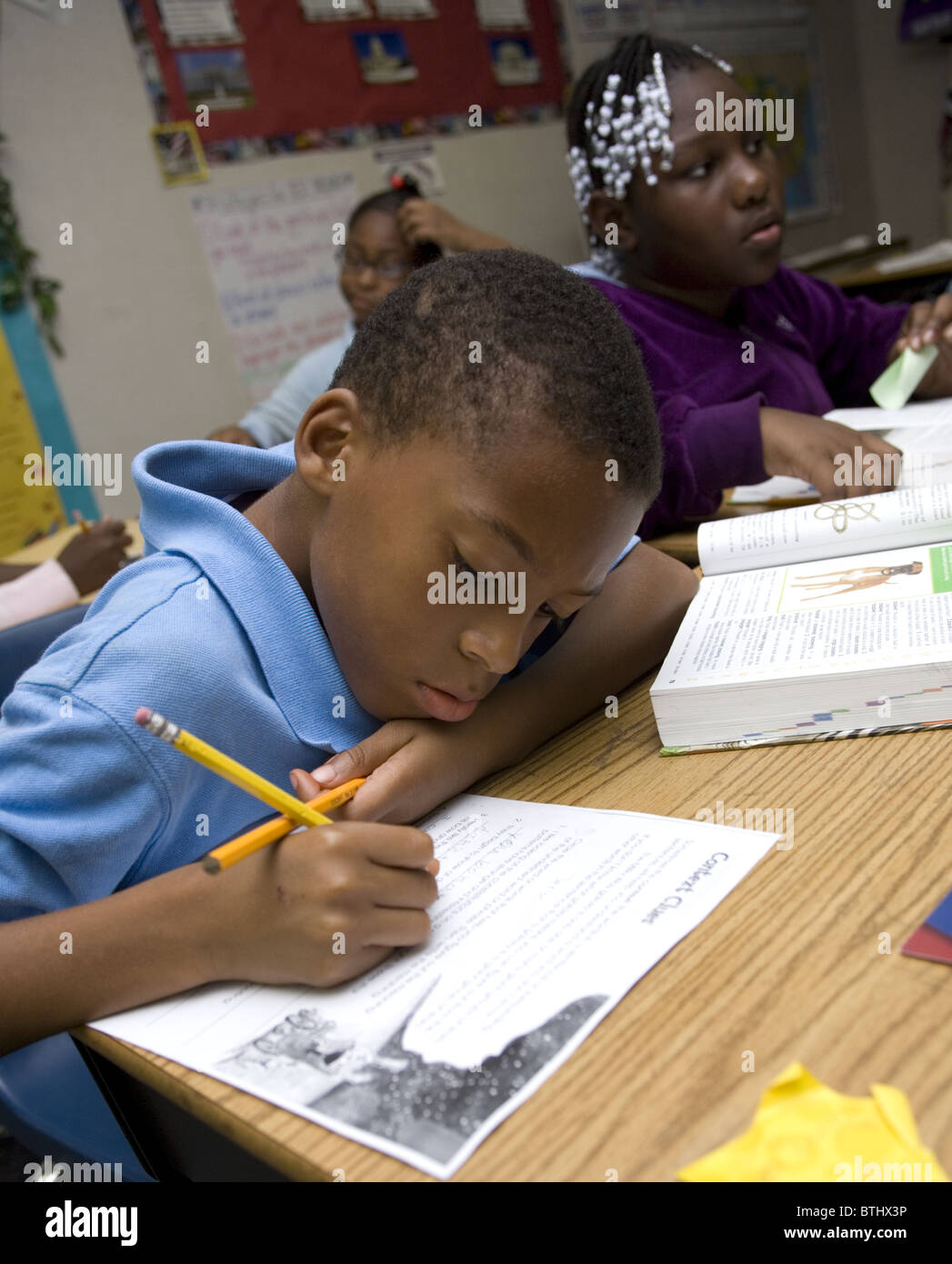 Elementary school class at the Detroit Community School a charter ...
