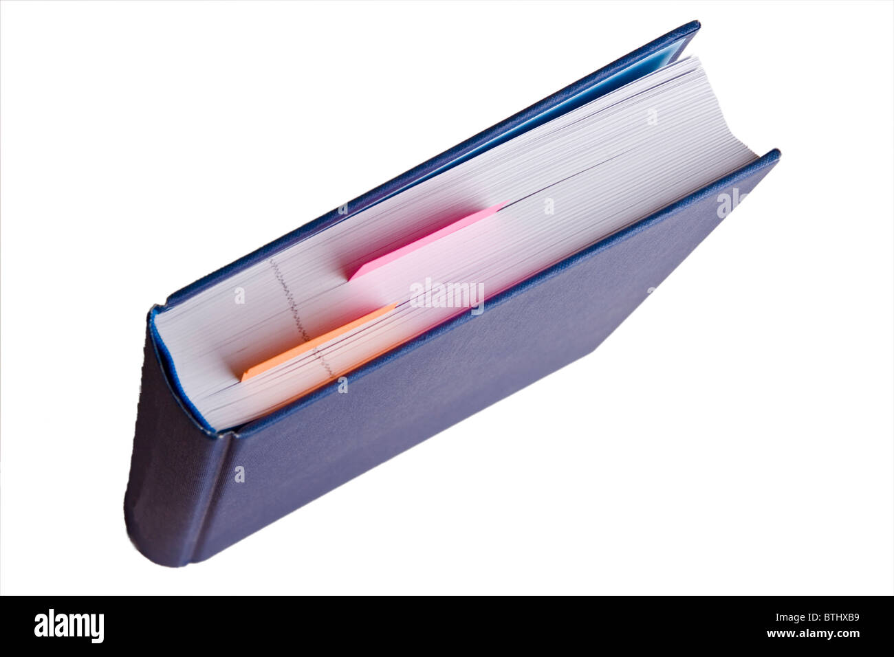 Book with post it note book markers Stock Photo - Alamy