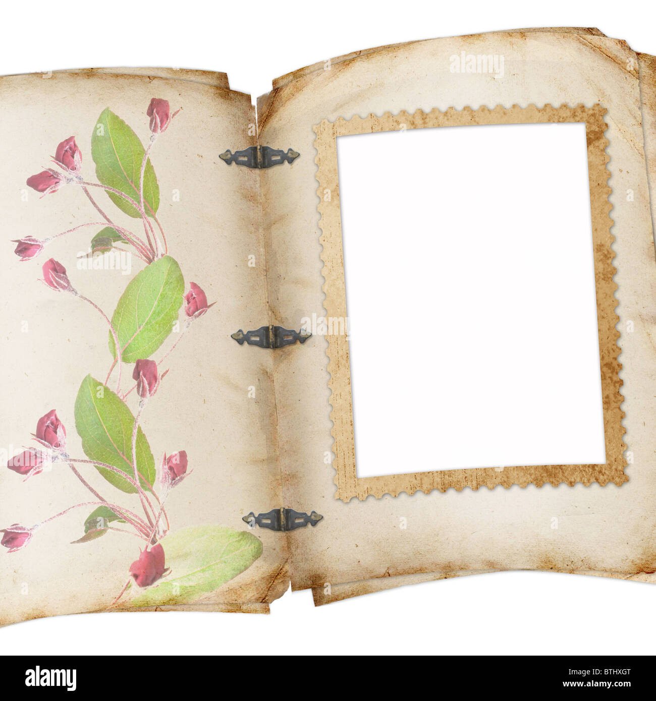 Vintage page of old photo album Stock Photo - Alamy