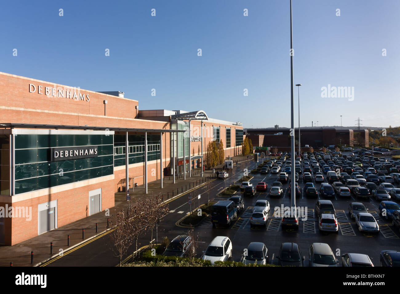 Metrocentre Gateshead out of town shopping mall exterior and car parks ...